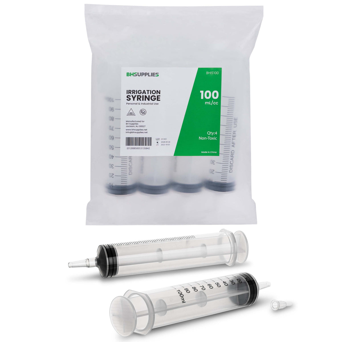 CASE: Large 100 mL Plastic Irrigation Syringes (Packs of 4) – Quality ...