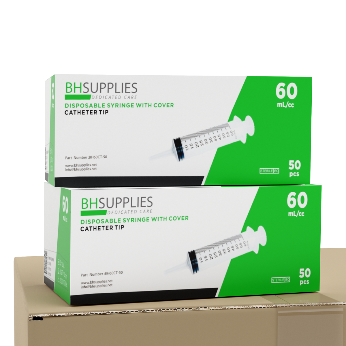 BH Supplies Catheter Tip Sterile Syringes - 60mL