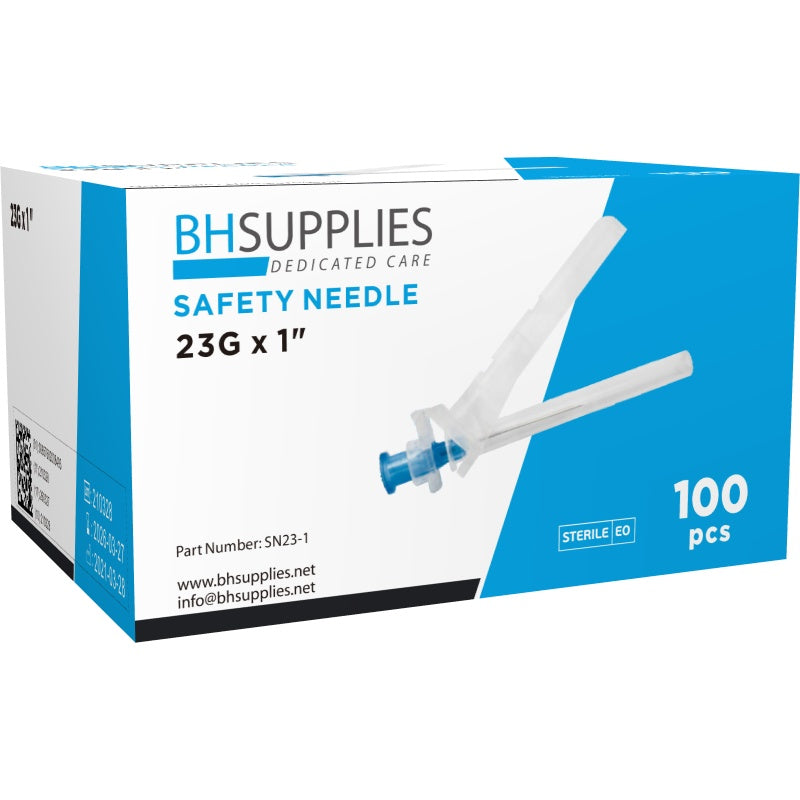 Bulk Case: Safety Needles (Without Syringe) - 23G 1", 20 Boxes of 100 ...